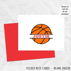 Personalized Basketball Stationery Note Cards Gift Custom - Etsy