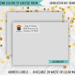 Graduation Class of 2024 Monogram Return Address Labels, White or Clear ...