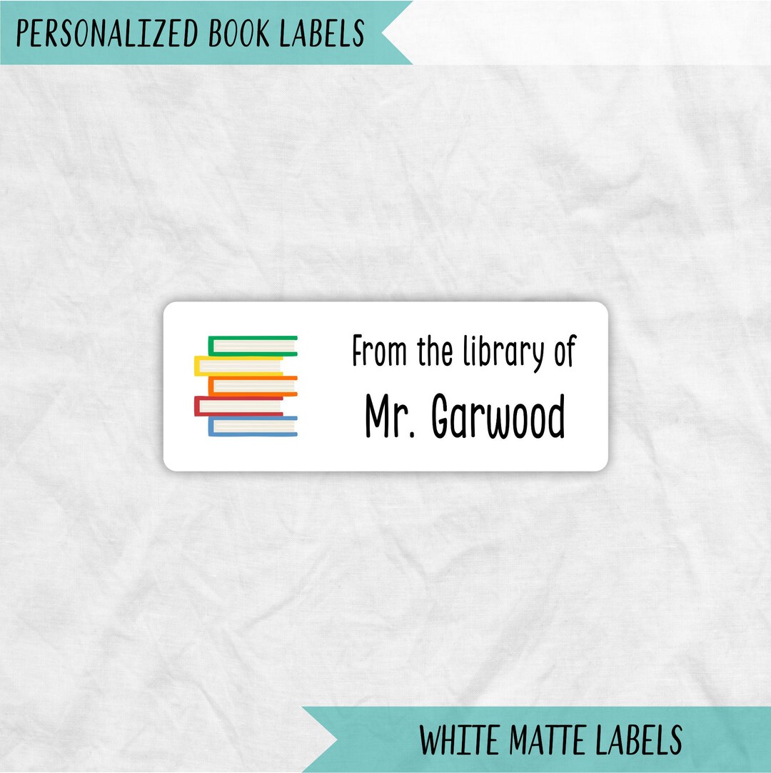 Teacher Classroom Library Book Labels: Personalized Book Stickers, BL4 ...