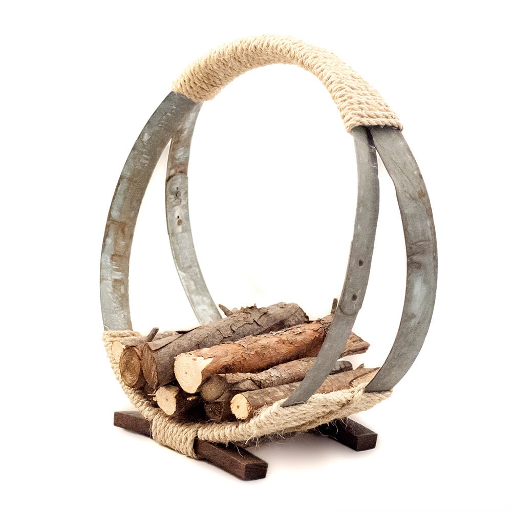 Reclaimed Barrel Hoop Firewood Rack - Etsy