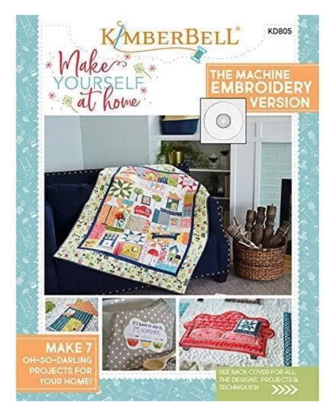 Kimberbell Make Yourself at Home KD805 Machine Embroidery CD - Etsy