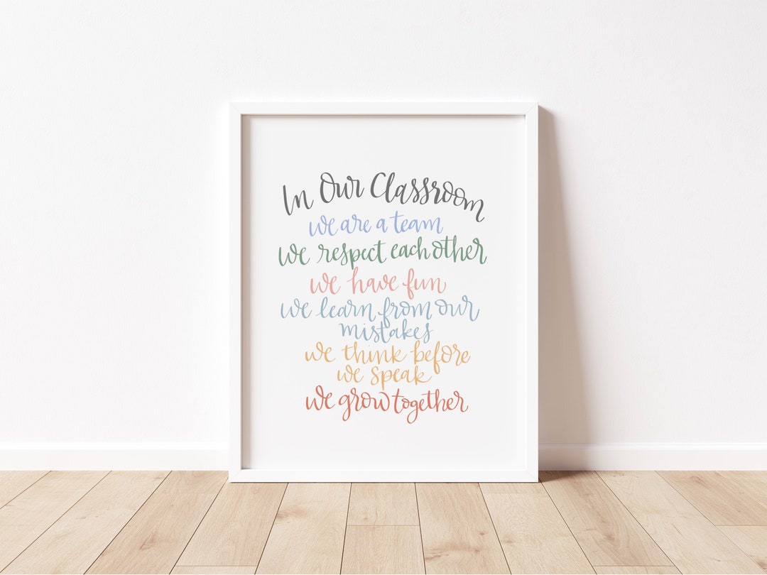 In Our Classroom Print / 11x14 / Classroom Rules Print / Digital ...
