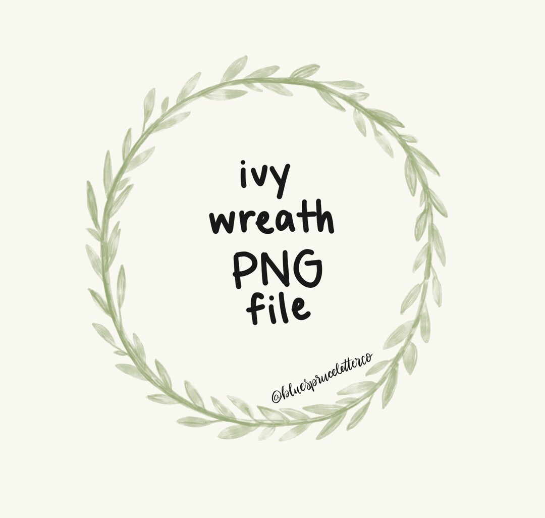 Dark Green Ivy Wreath Clip Art / Wreath PNG File / Digital Download - Etsy