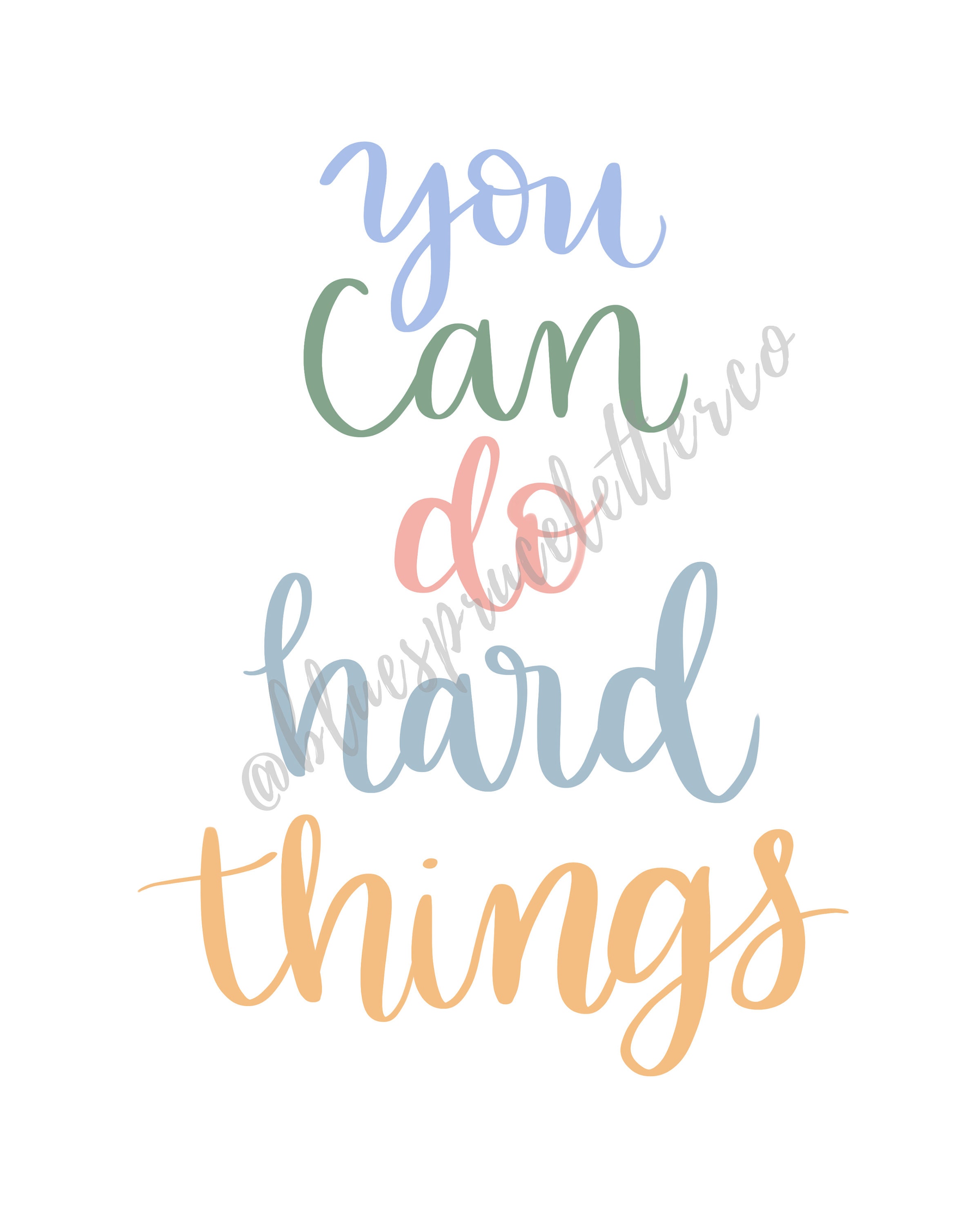 You Can Do Hard Things Print / Inspirational Print / Classroom / Office ...