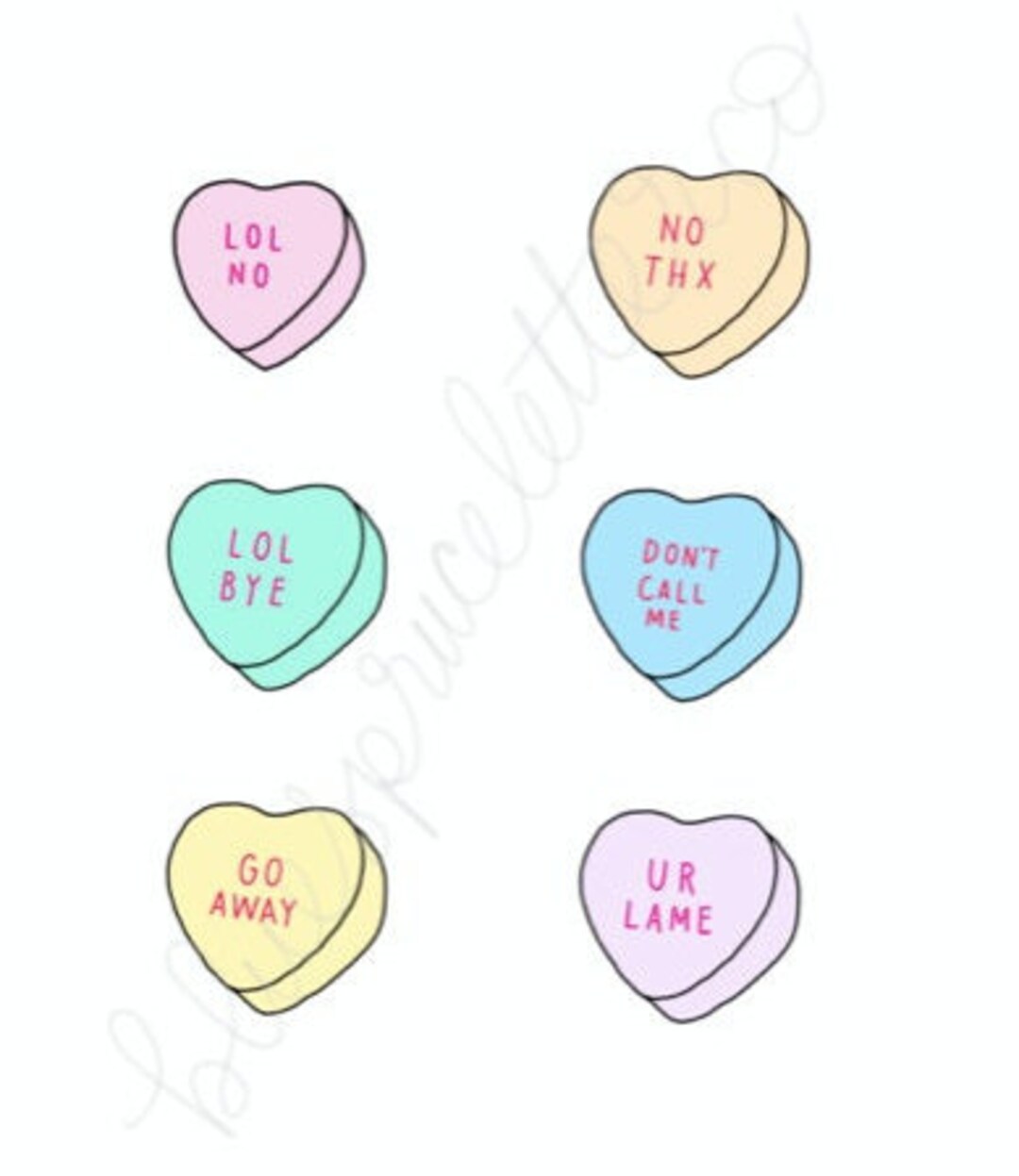 Sassy Snarky Conversation Heart Pngs / Valentine's Day Clip Art ...