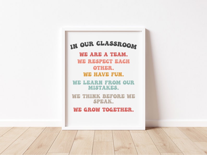Groovy Classroom Rules Print / 8x10 / in Our Classroom Print / Digital ...