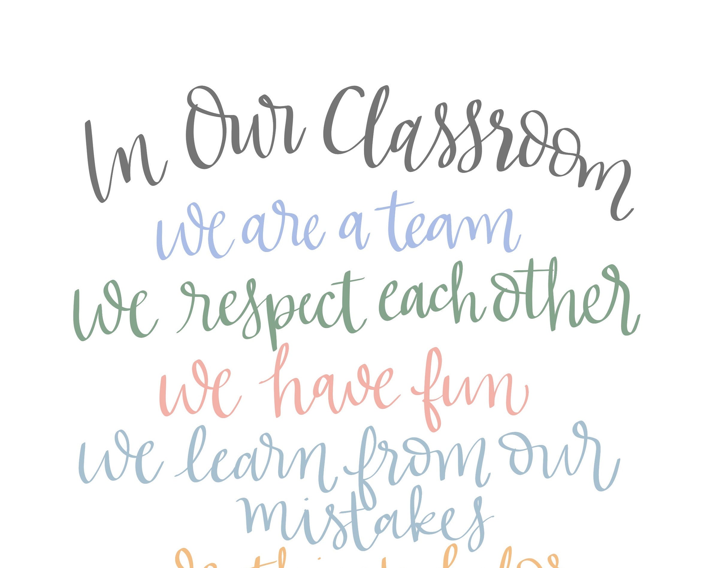 In Our Classroom Print / 16x20 / Classroom Rules Print / Digital ...