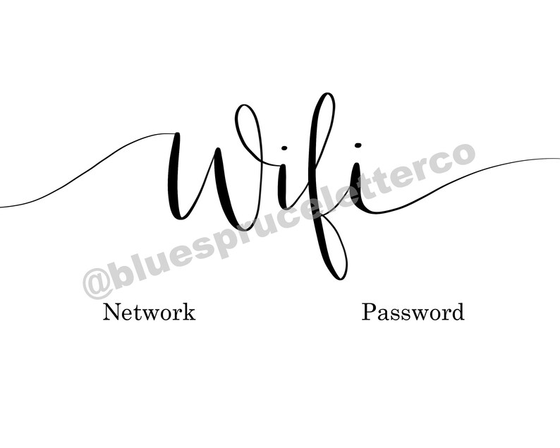 Wifi Sign Printable / 8x10 / Digital Download / Guest Room Sign - Etsy