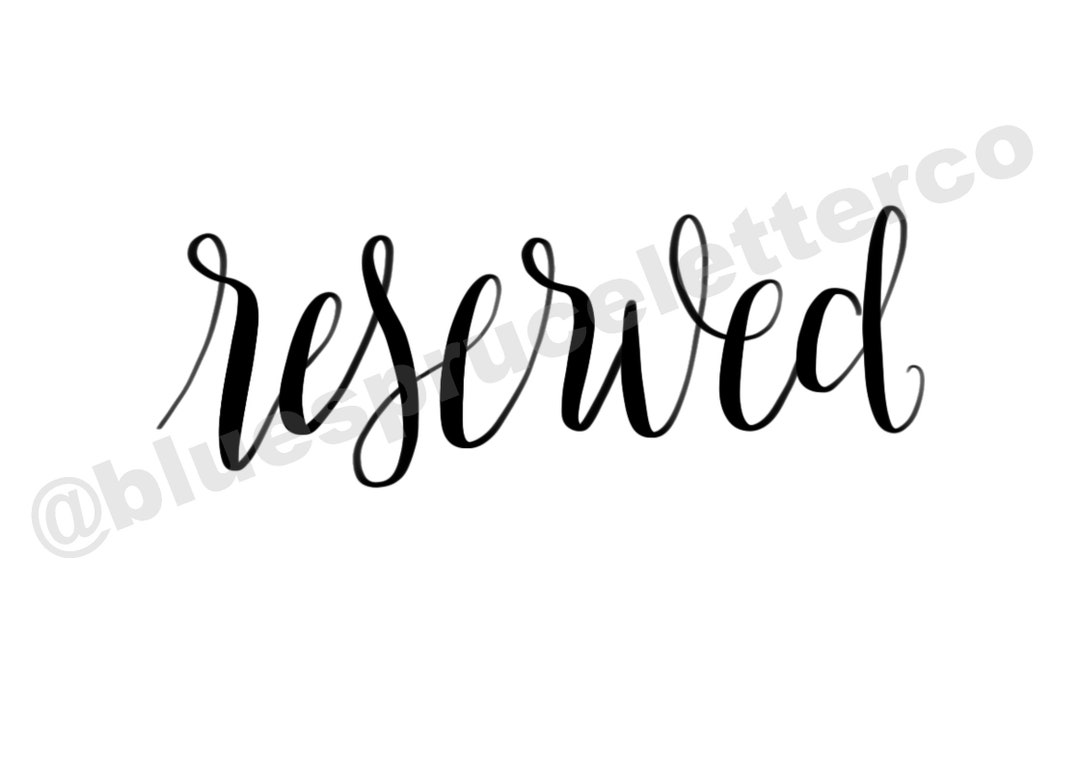 Reserved Sign / Printable Wedding Signs / Digital Download - Etsy
