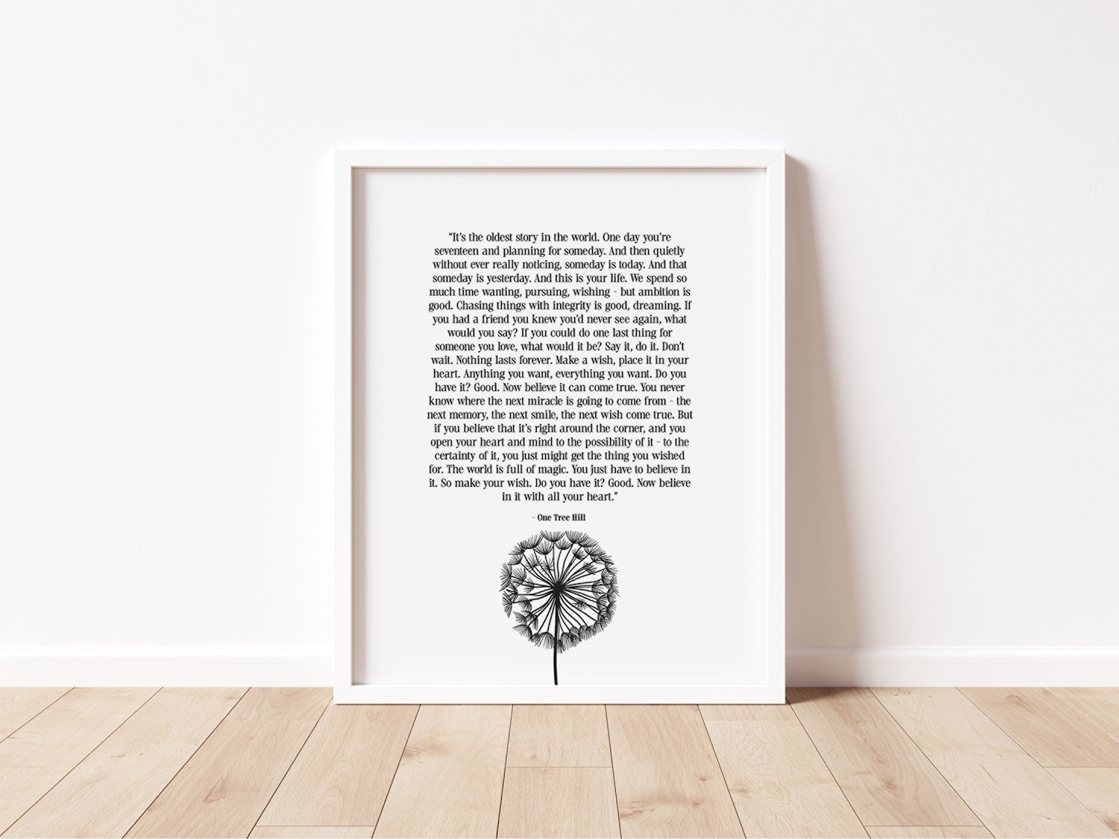 One Tree Hill Full Finale Quote / 8x10 / It's the Oldest Story in the ...