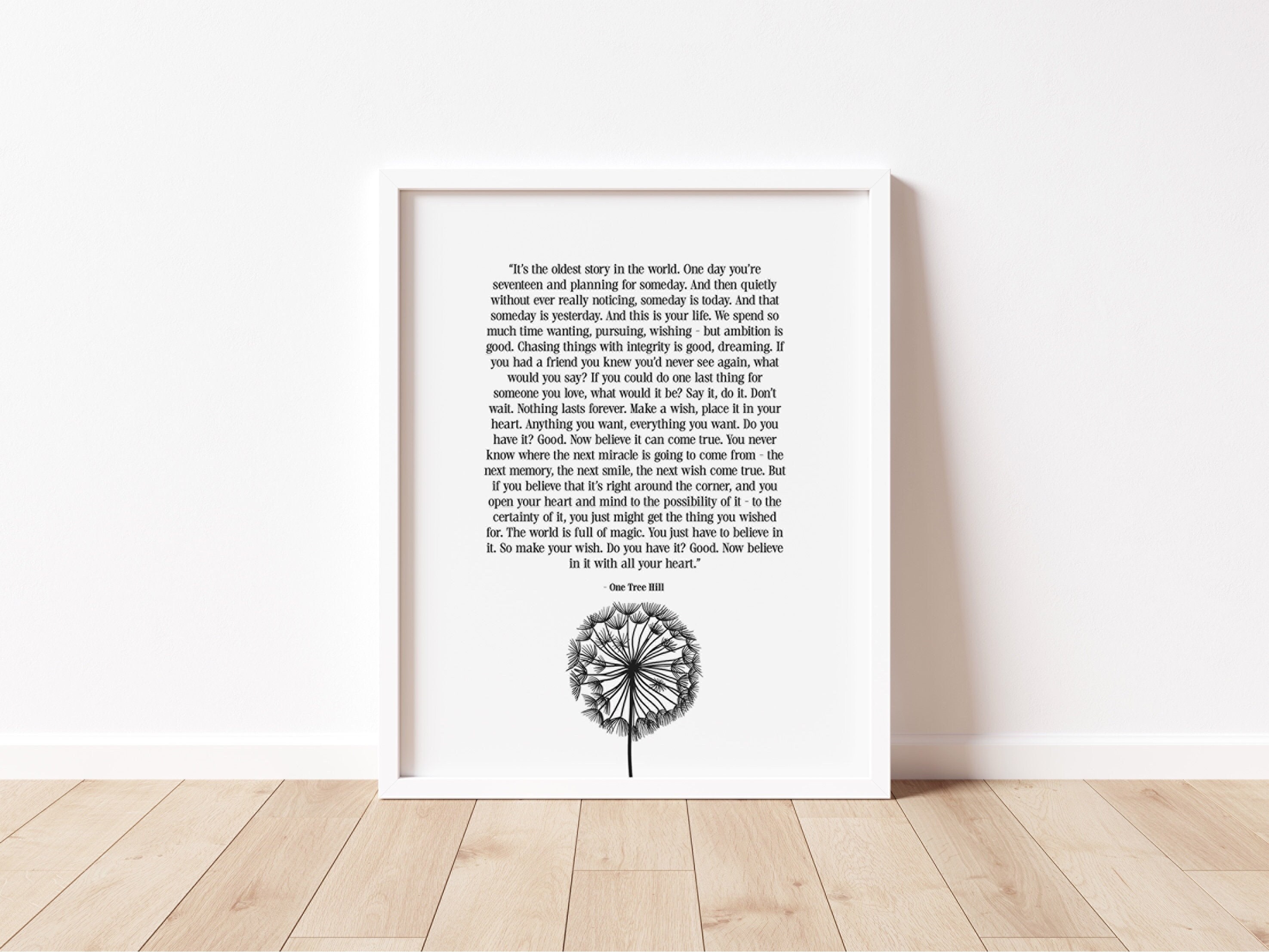 One Tree Hill Full Finale Quote / 8x10 / It's the Oldest Story in the ...