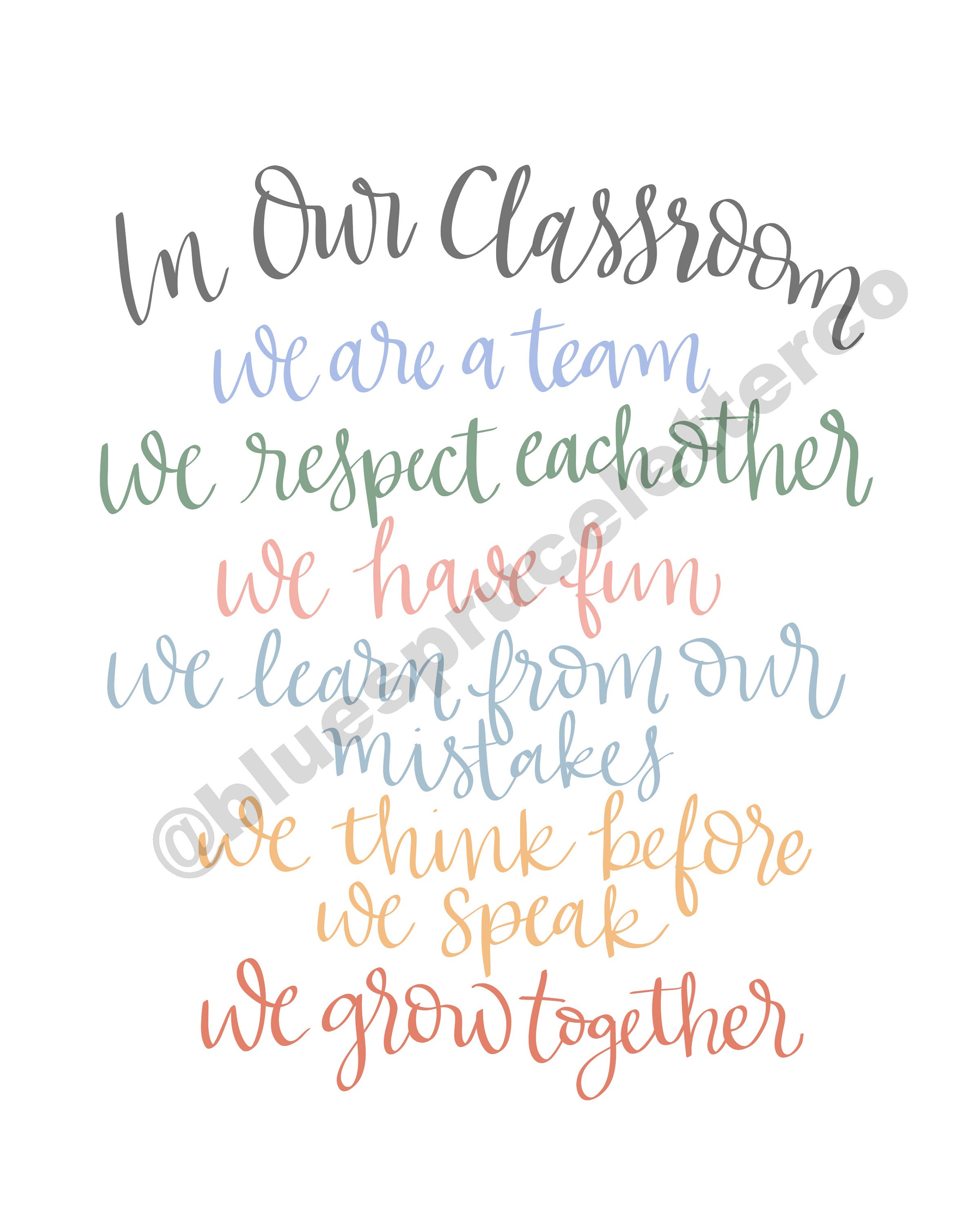 In Our Classroom Print / 8x10 / Classroom Rules Print / Digital ...