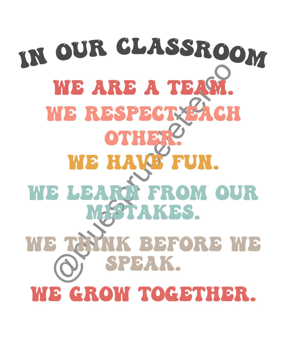 Groovy Classroom Rules Print / 8x10 / in Our Classroom Print / Digital ...