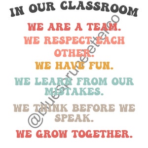 Groovy Classroom Rules Print / 8x10 / in Our Classroom Print / Digital ...