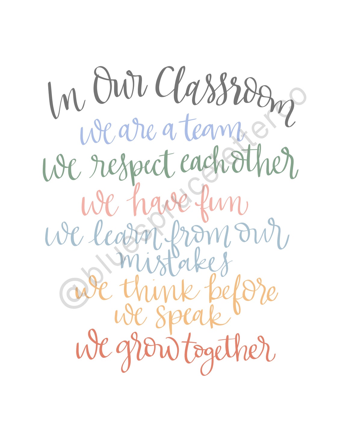 In Our Classroom Print / 11x14 / Classroom Rules Print / Digital ...