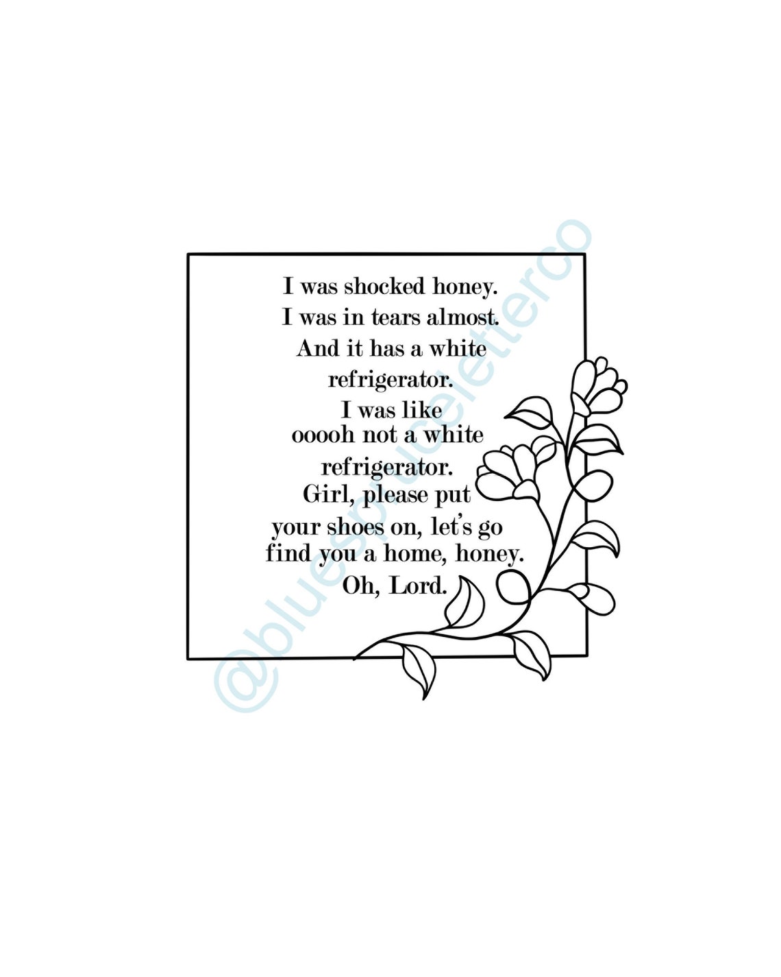 White Fridge Print / Nene Leakes White Refrigerator Quote / Real ...