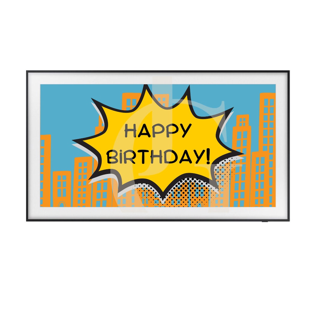Comic Book Birthday Party Frame TV Art | Samsung Frame TV Art | Digital ...