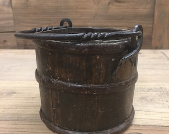 Antique wood bucket | Etsy