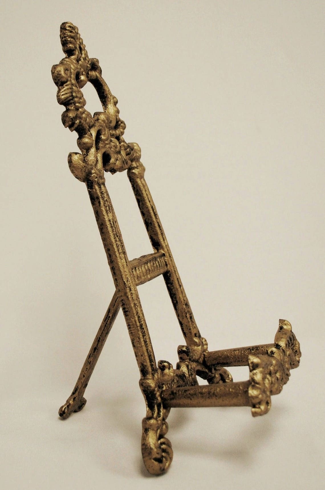 Brass Metal Victorian Table Easel Classic Style Antique Gold Finish 12 ...