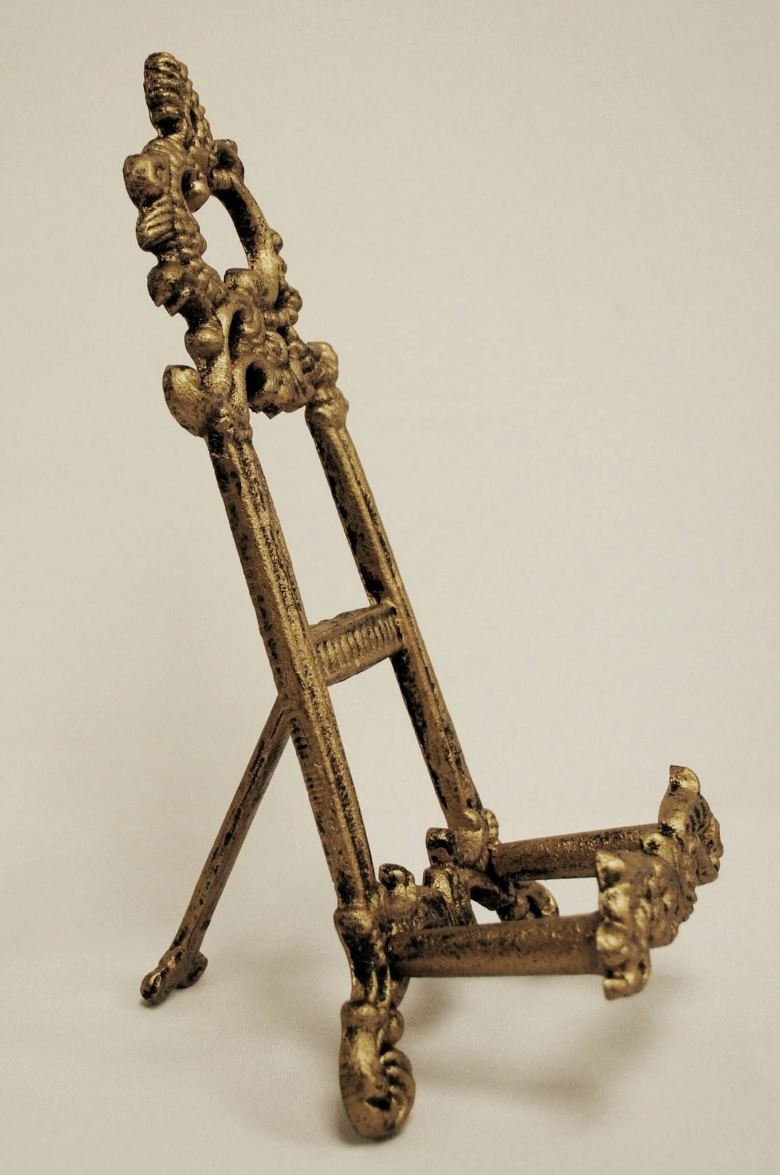 Brass Metal Victorian Table Easel Classic Style Antique Gold Finish 12 ...