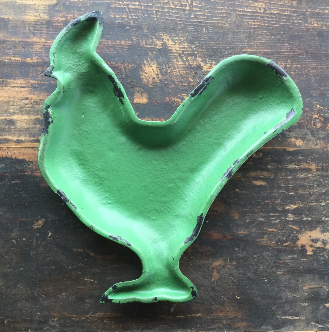 Green Rooster Tray Made of Cast Iron - Etsy