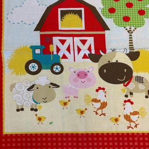 Farm Yard Baby Panel, Barn Yard Panel, Farm Baby Panel, 100% Cotton ...