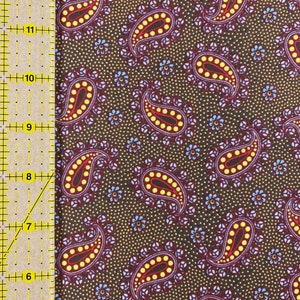 Poppin’ Paisley Brown Paisley Print Fabric Cotton Quilting Fabric ...