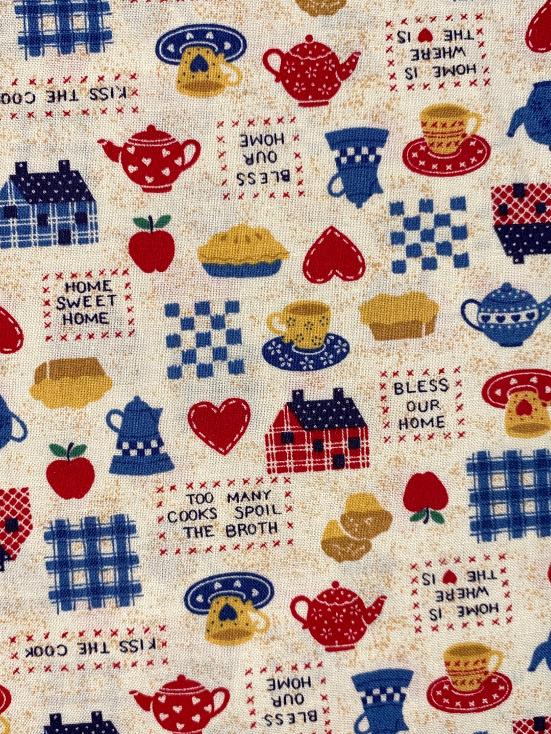 Country Home Fabric by the Yard 36x45 Bless Our Home - Etsy