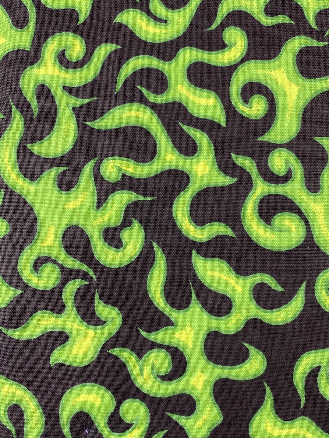 Black and Green Flaming Fabric, Fabric on Fire, Flame Fabric, Flame ...