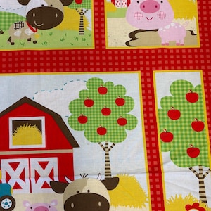 Farm Yard Baby Panel, Barn Yard Panel, Farm Baby Panel, 100% Cotton ...