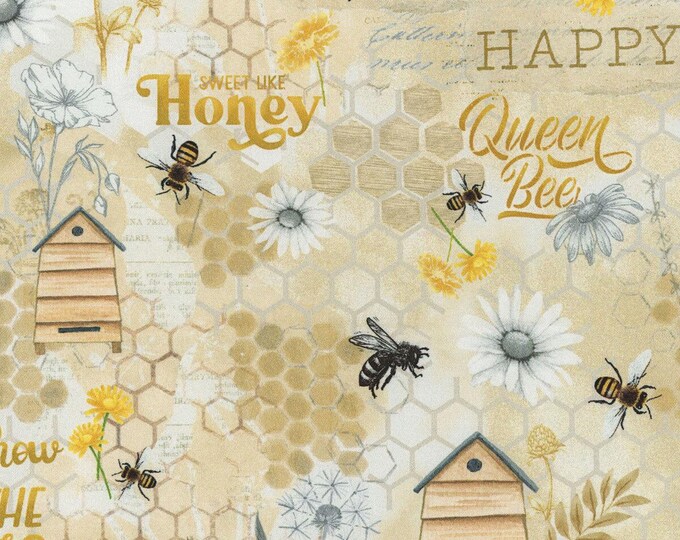 Bee & Bee Kind BEE-CD3263 BEIGE by Timeless Treasures Fabrics, Bee ...