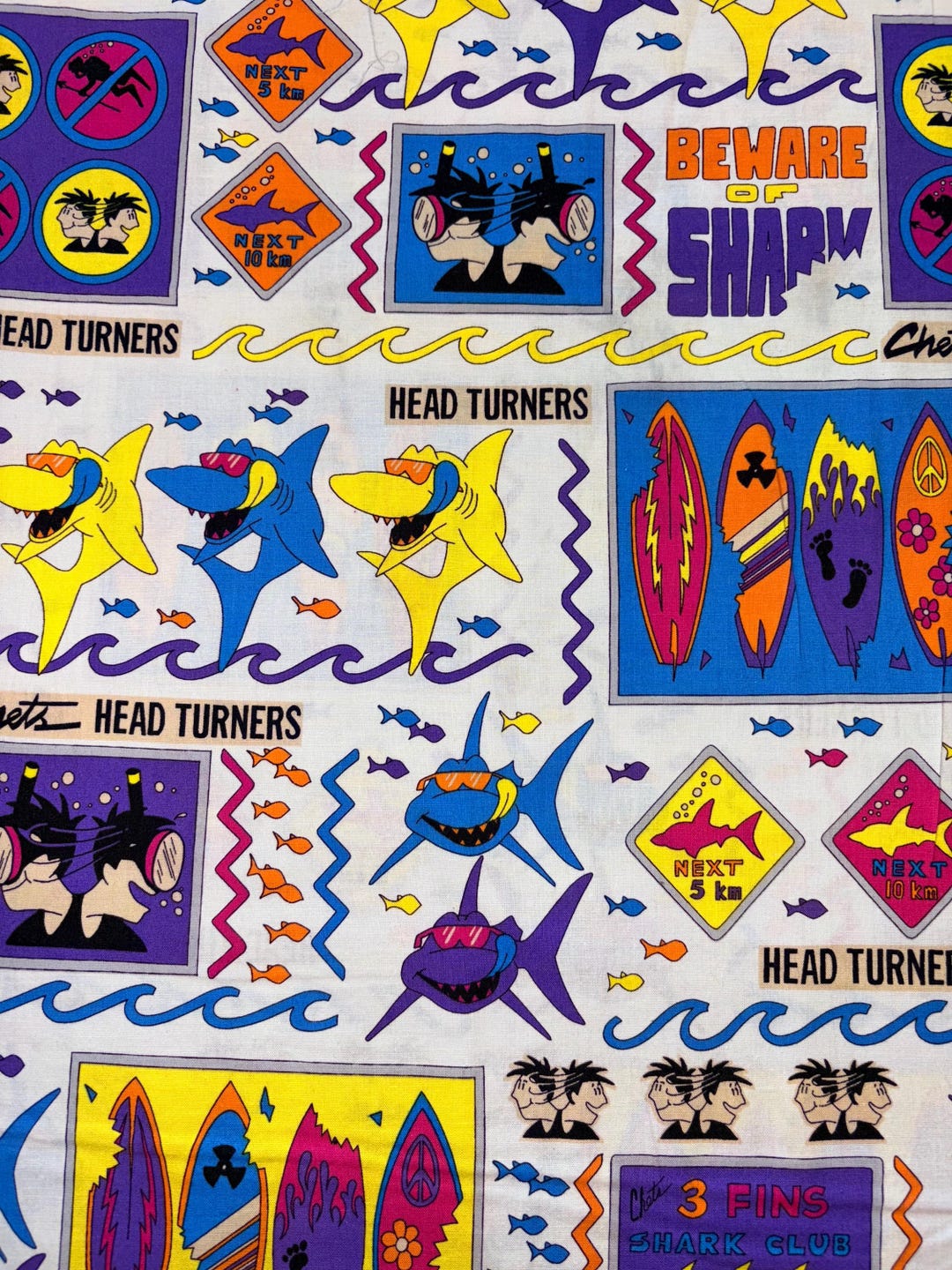 Chet's Head Turners 80’s 90’s Retro Surfer Fabric, Vintage Surfer ...