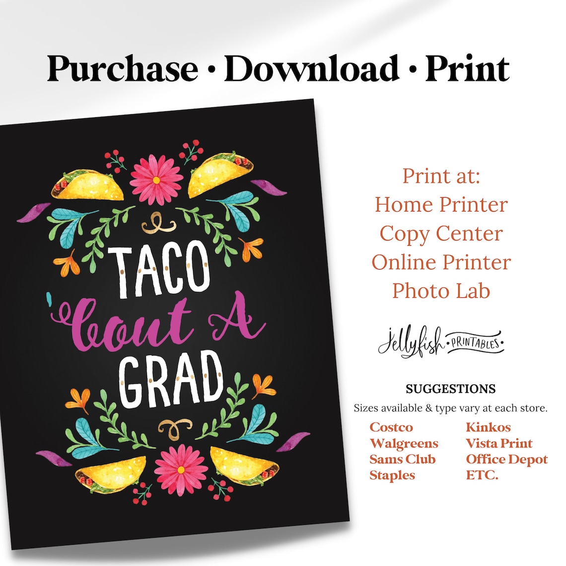 Taco Bout a Grad Party Sign | Taco Bar Sign | Fiesta Graduation ...