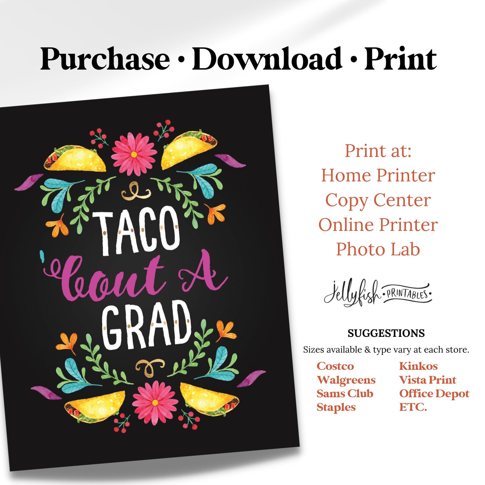 Taco Bout a Grad Party Sign | Taco Bar Sign | Fiesta Graduation ...