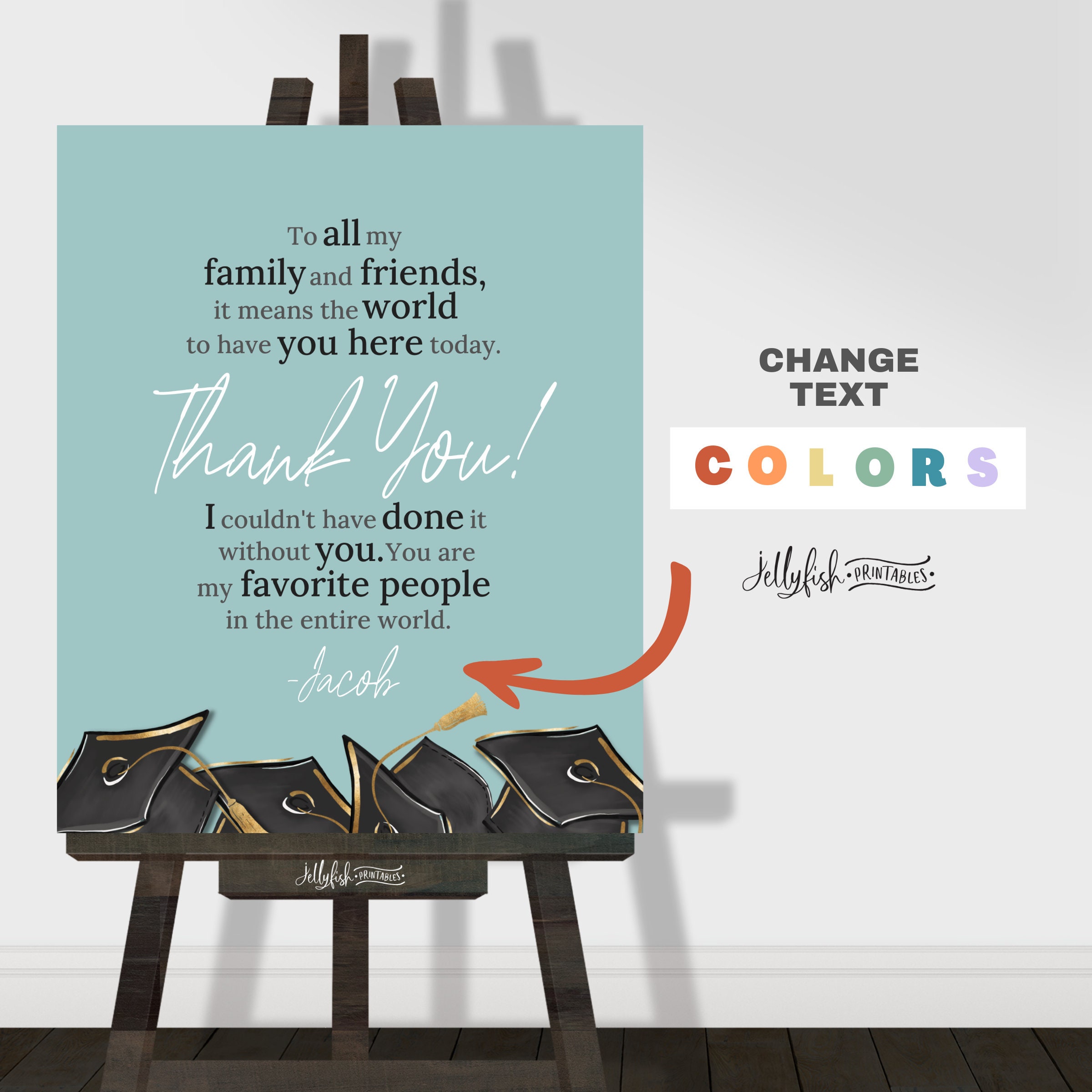 Graduation Thank You Sign Template Graduation Decorations 2022 - Etsy ...