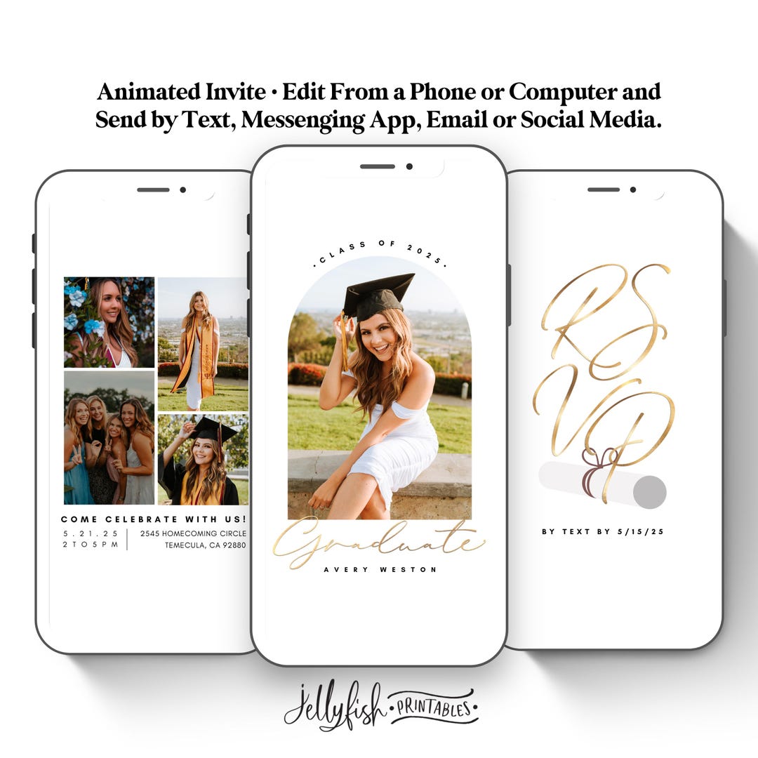 Animated Graduation Invitation | 2025 Graduation Video | Grad Party ...