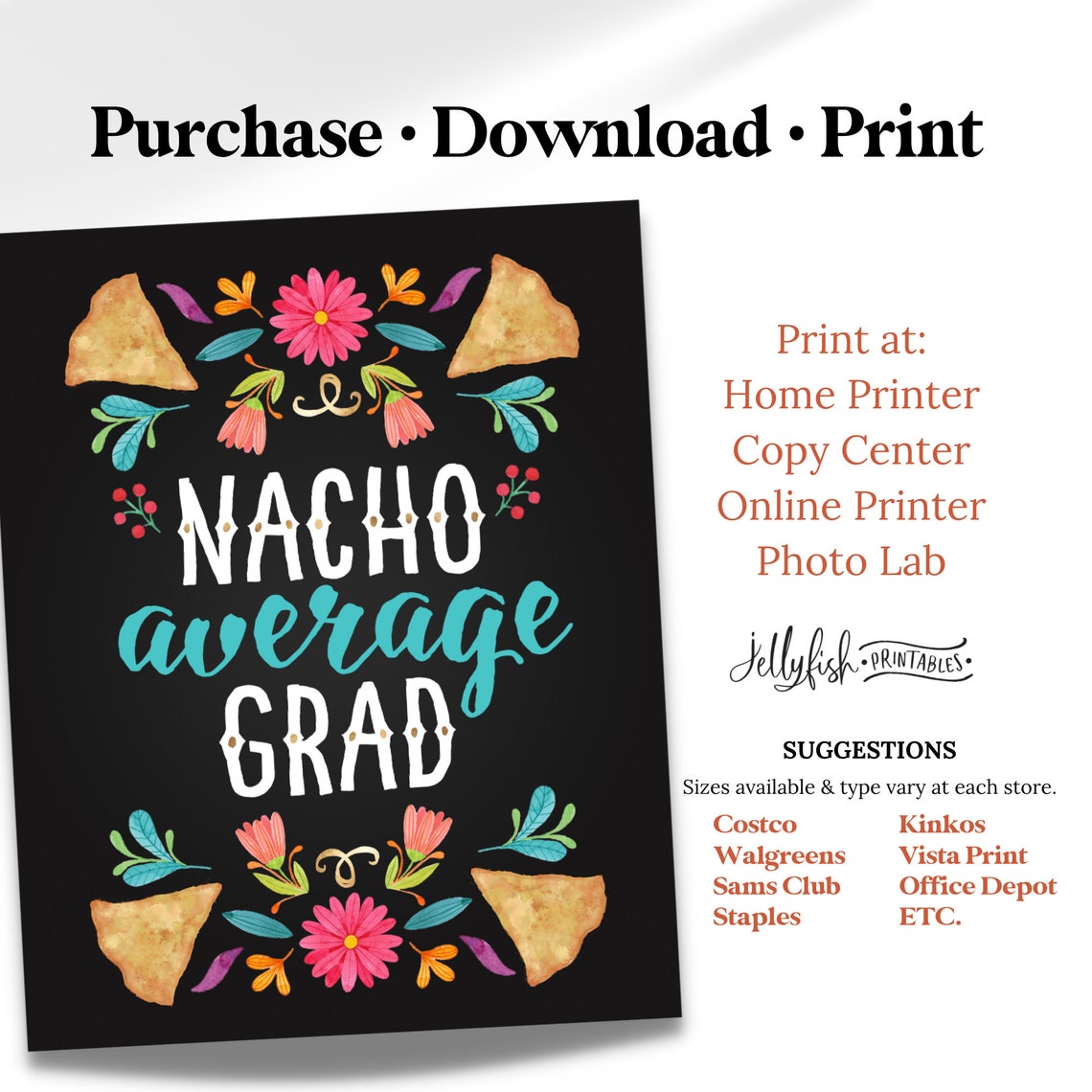 Nacho Average Grad Party Sign | Nacho Bar Sign | Fiesta Graduation ...