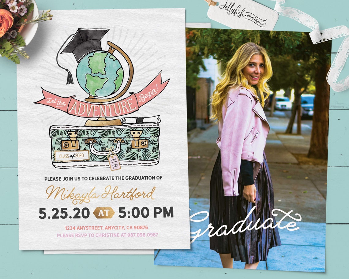 Adventure Begins Graduation Invitation 2021 Graduation Party | Etsy