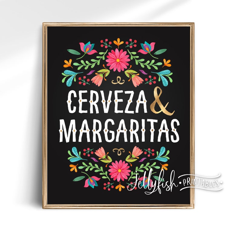 Printable Cerveza Margaritas Sign Printed Beverage Signs Party - Etsy