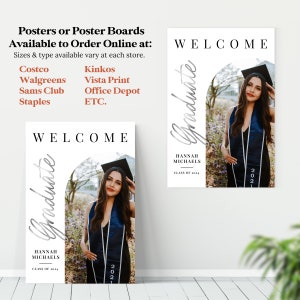 Photo Graduation Welcome Sign Template Graduation Decorations 2025 Grad ...