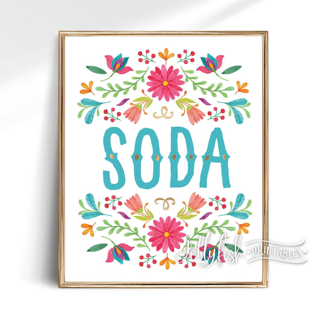 Signo de soda imprimible Signos de bebidas impresos Decoraciones de ...