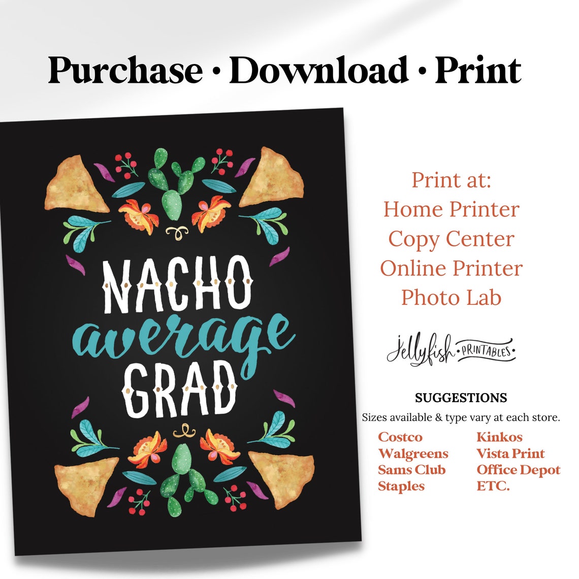 Nacho Average Grad Party Sign Nacho Bar Sign Fiesta - Etsy