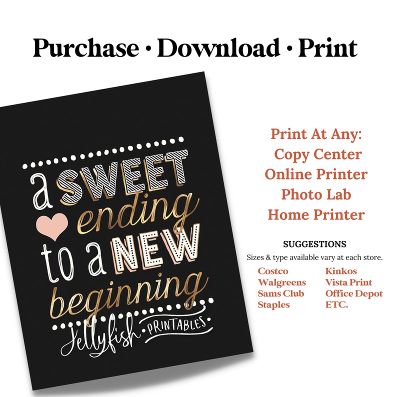 Dessert Table Sign Sweet Ending Printable or Printed Signs - Etsy