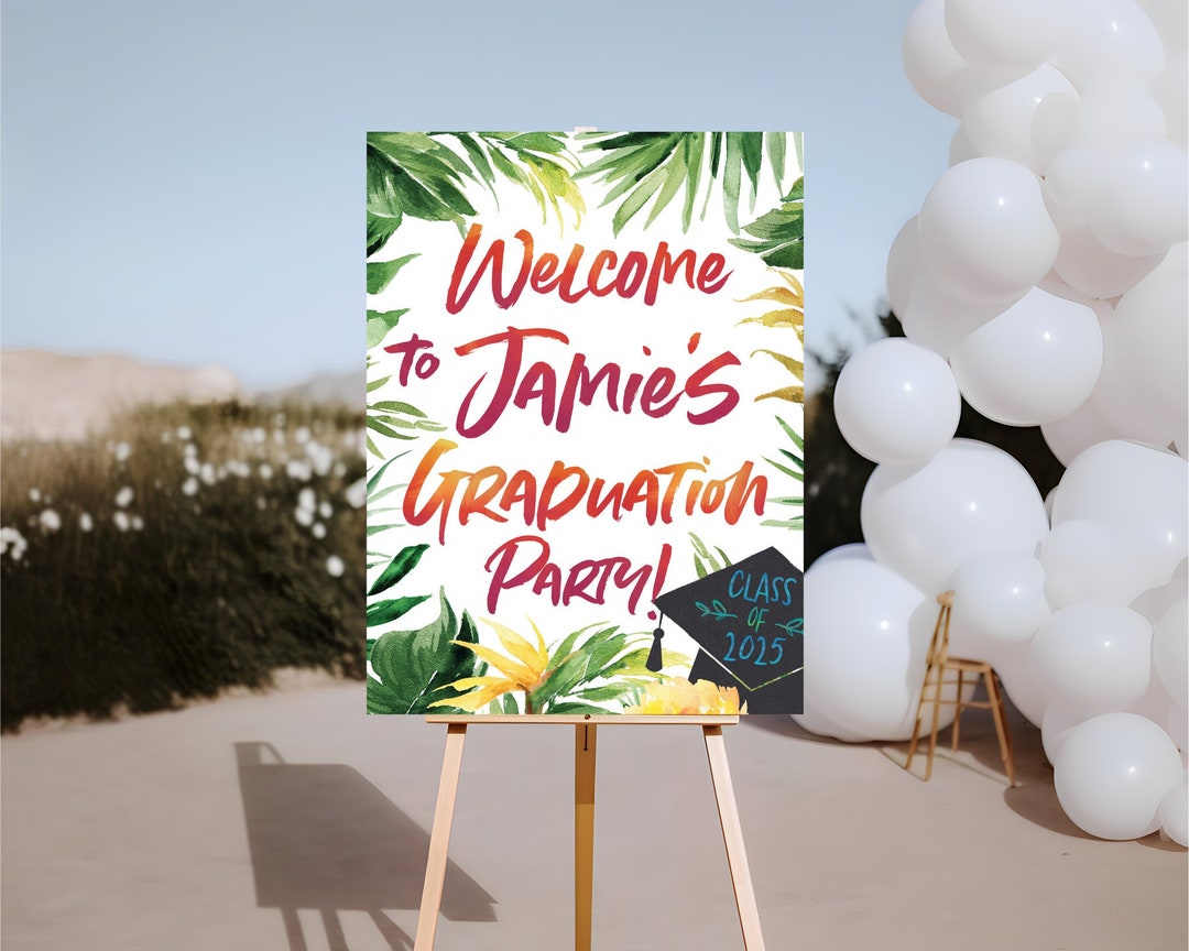 Graduation Luau Welcome Sign | Graduation Decorations 2025 | Graduation ...