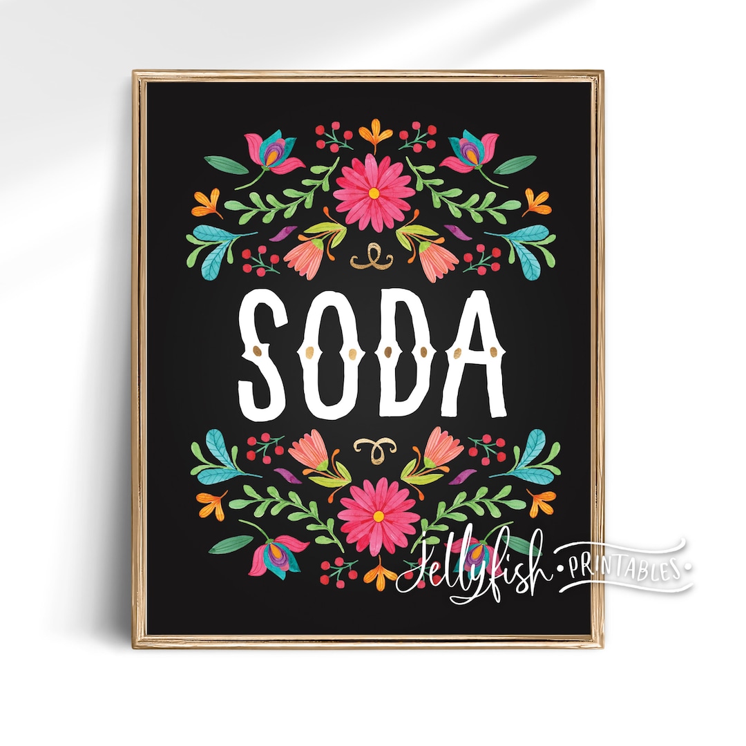 Printable Soda Sign Printed Beverage Signs Party Decorations Shower ...