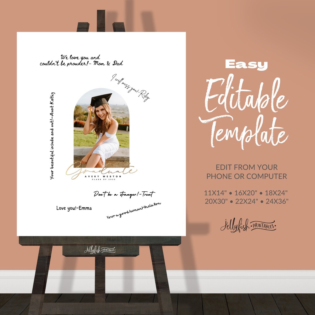 Graduation Signature Board Template Signature Sign Graduate - Etsy