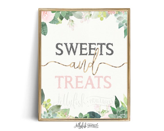 Sweets and Treats Printable Sign Printed Dessert Table Sign | Etsy