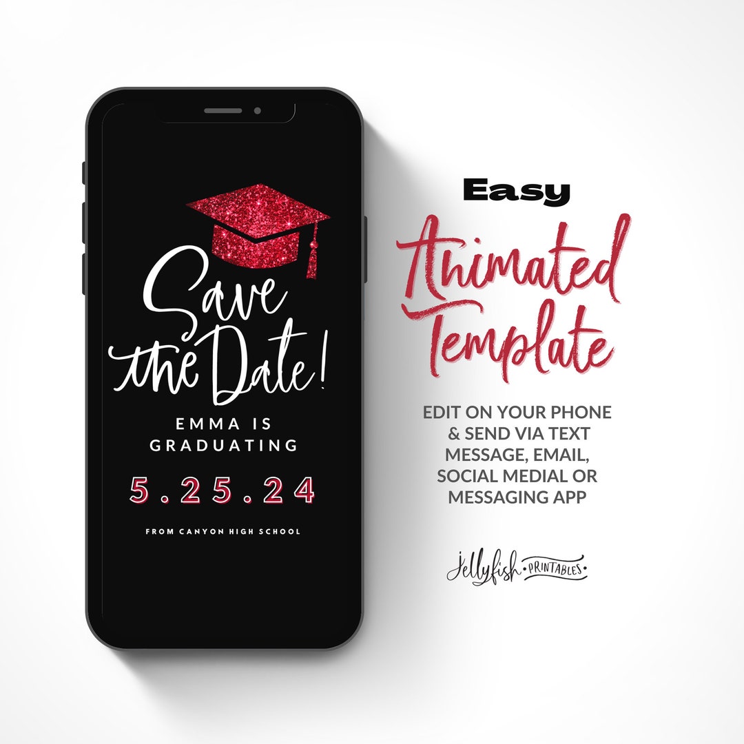 Graduation Save the Date Template for Texting, Save the Date Text ...
