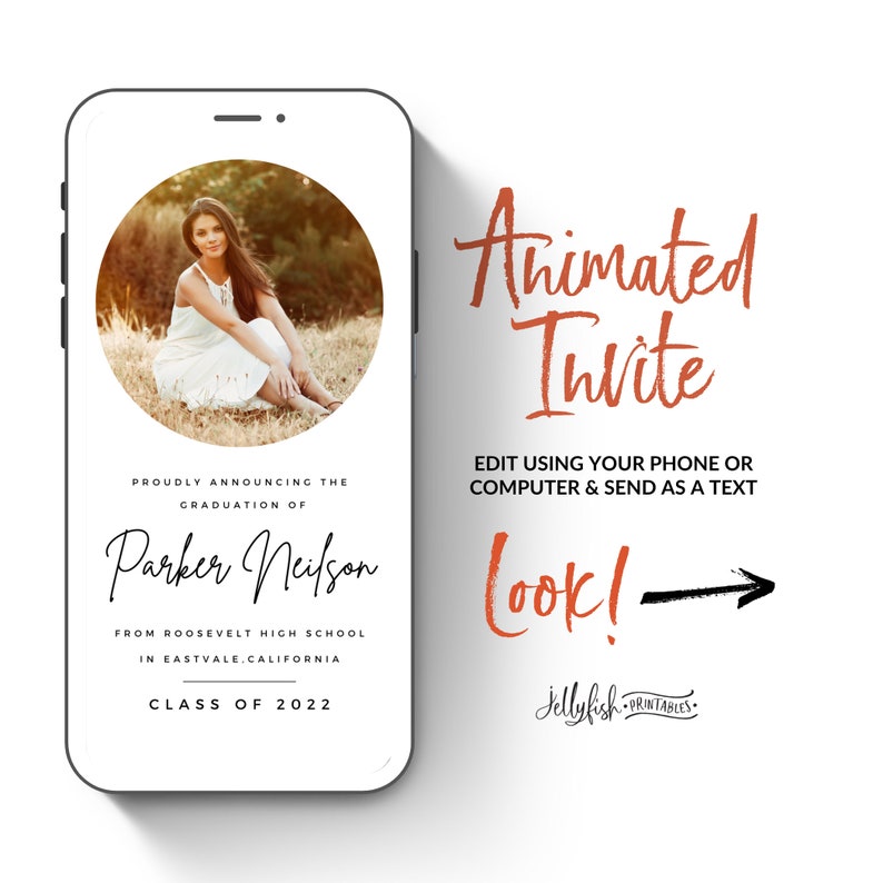 Simple Graduation Invitation Template 2022 Instant Download - Etsy