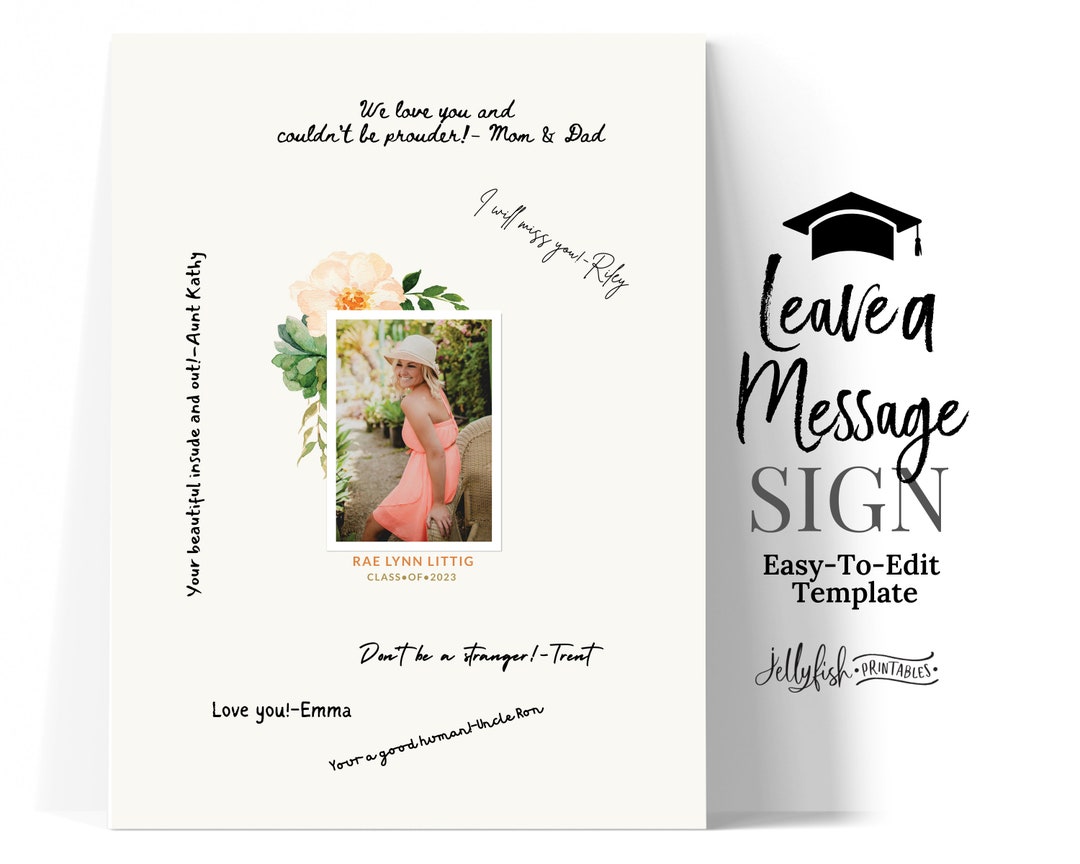 Graduation Signature Board Template Signature Sign - Etsy